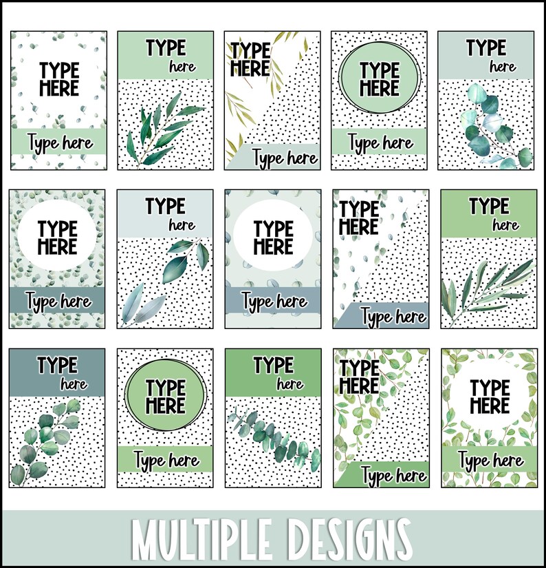 Binder Covers and Spines BOTANICAL Editable Teacher Back to School ...