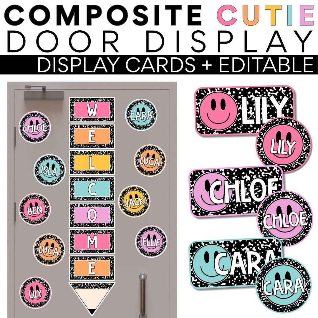 Classroom Door Display | Digital Resource | Composition Notebook Theme ...