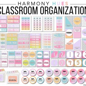 Harmony Hues Classroom Decor Bundle | Elementary Spotty Pastel ...