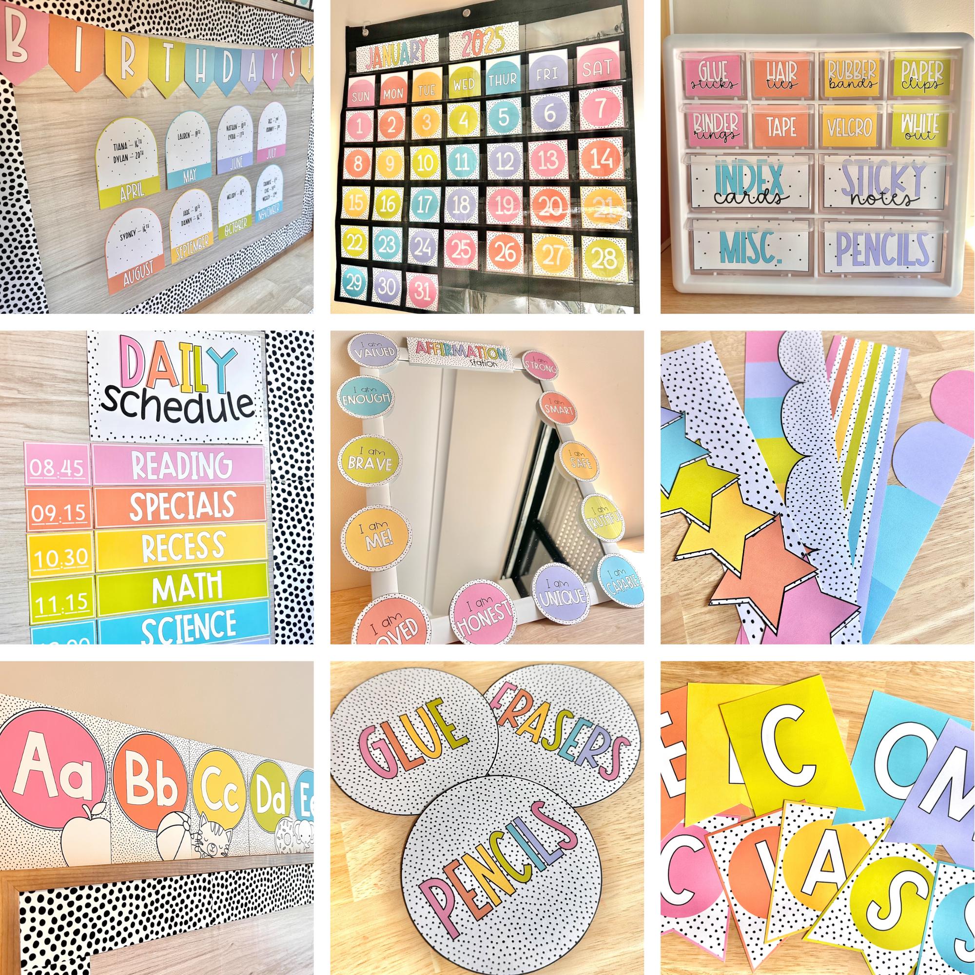 Classroom Decor Set | Spotty Rainbow | Editable | GROWING BUNDLE ...