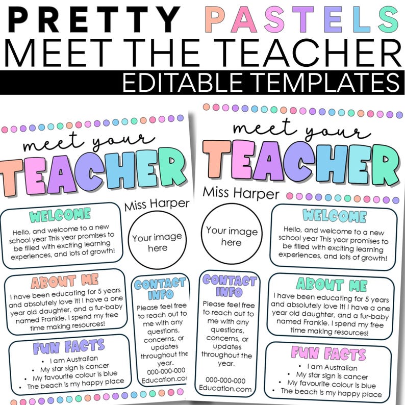 Meet the Teacher Template Editable | Digital Resource | Classroom ...
