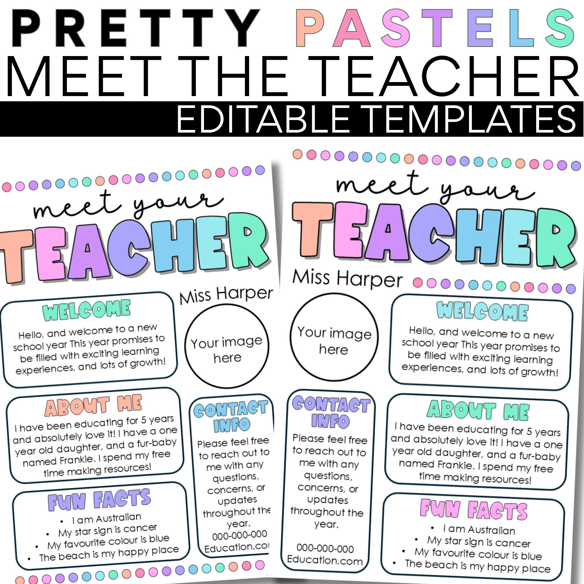 Meet the Teacher Template Editable | Digital Resource | Classroom ...
