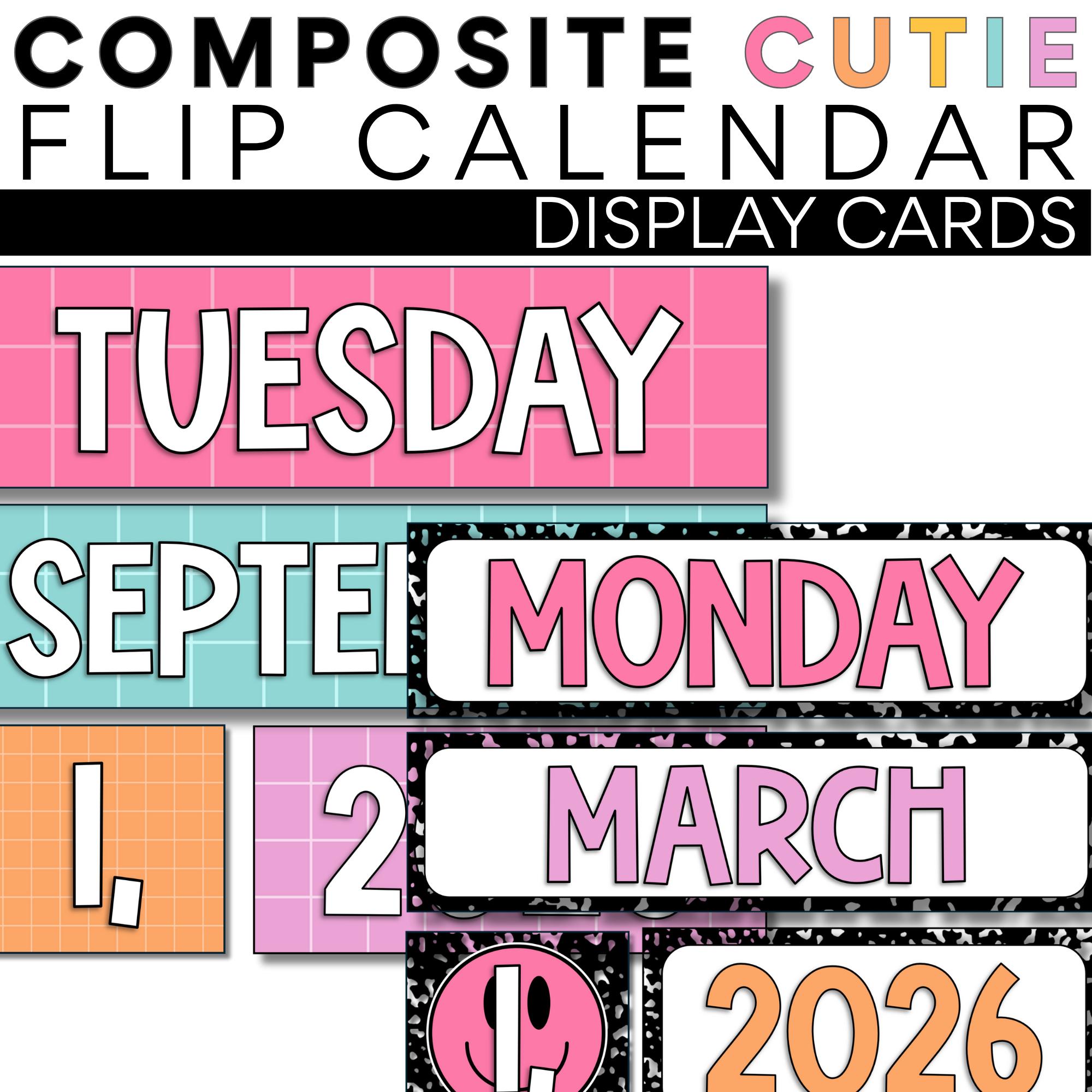 Flip Calendar Display | Composite Cutie | Classroom Management ...