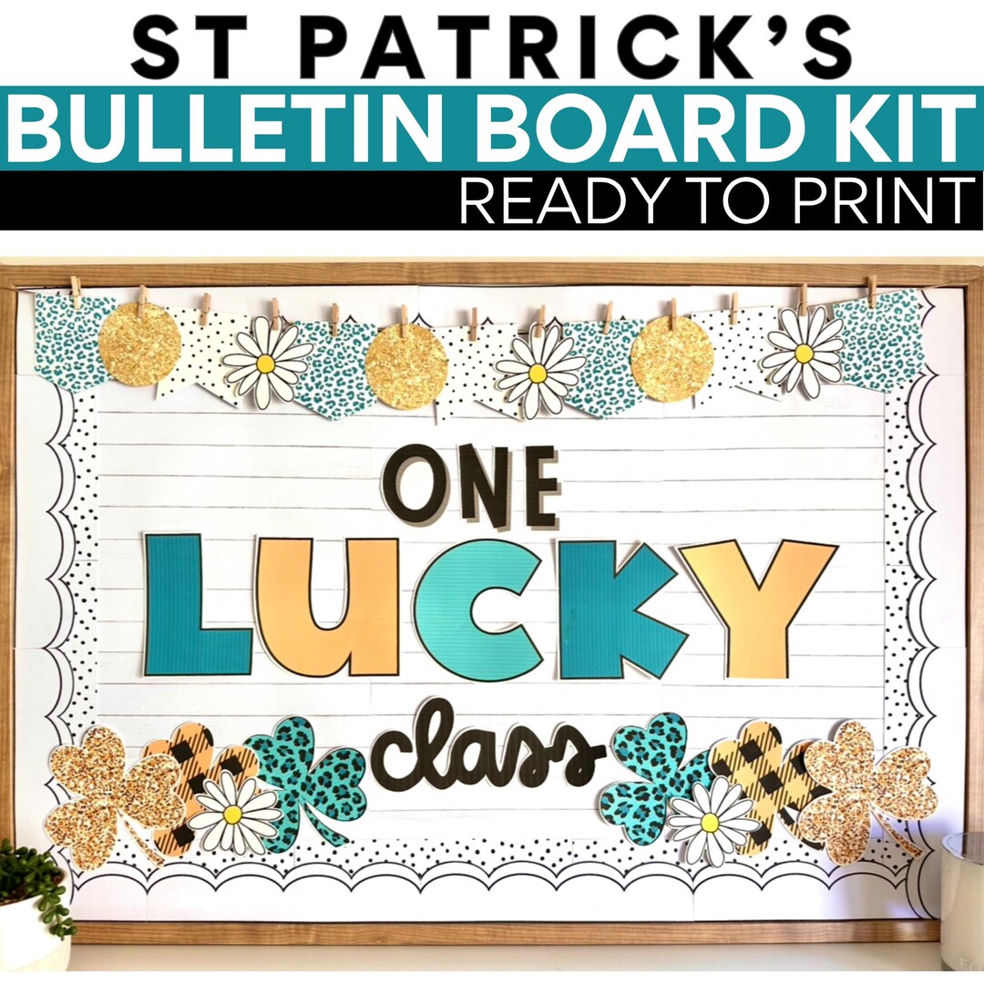 St Patrick's Day Bulletin Board Kit | Lucky | Seasonal | Bulletin Board ...