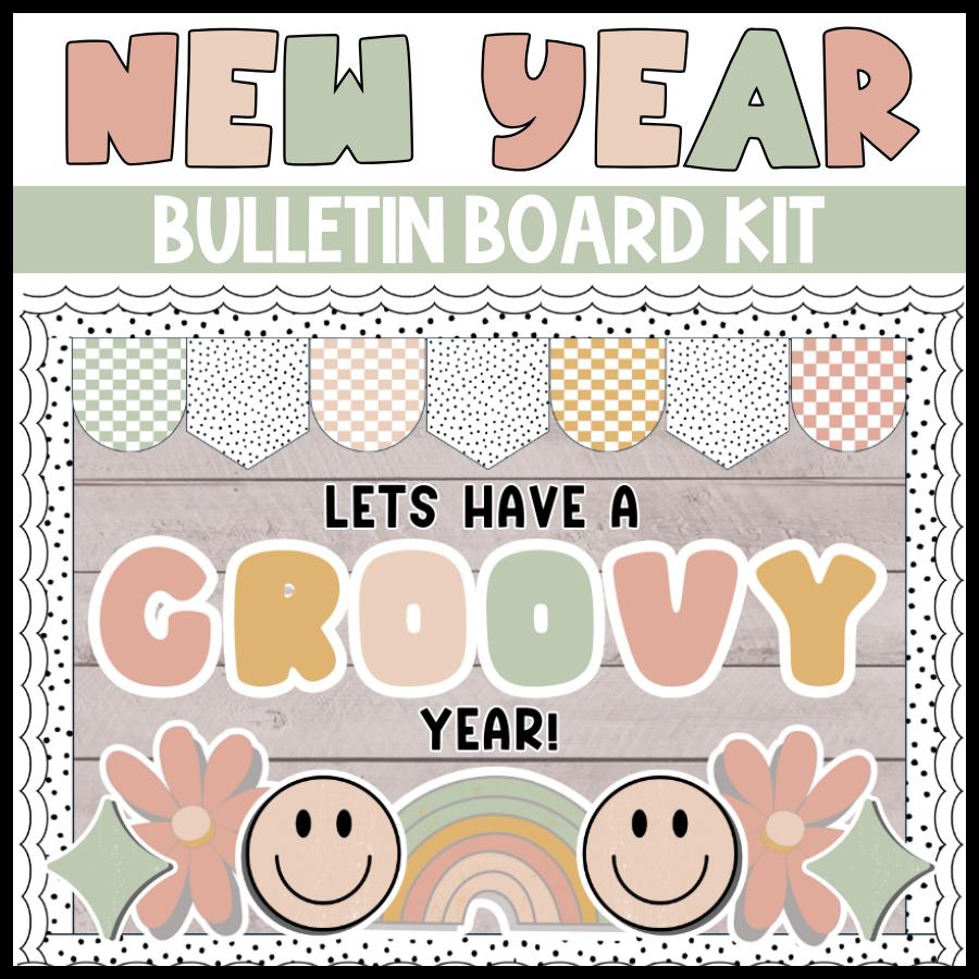 Back to School Bulletin Board Kit | Neutral | Groovy | Welcome ...