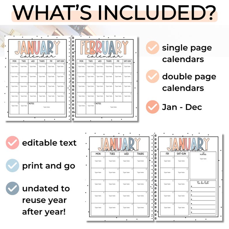 Teacher Lesson Planner Template | Calendar | EDITABLE | 2025-2026 ...