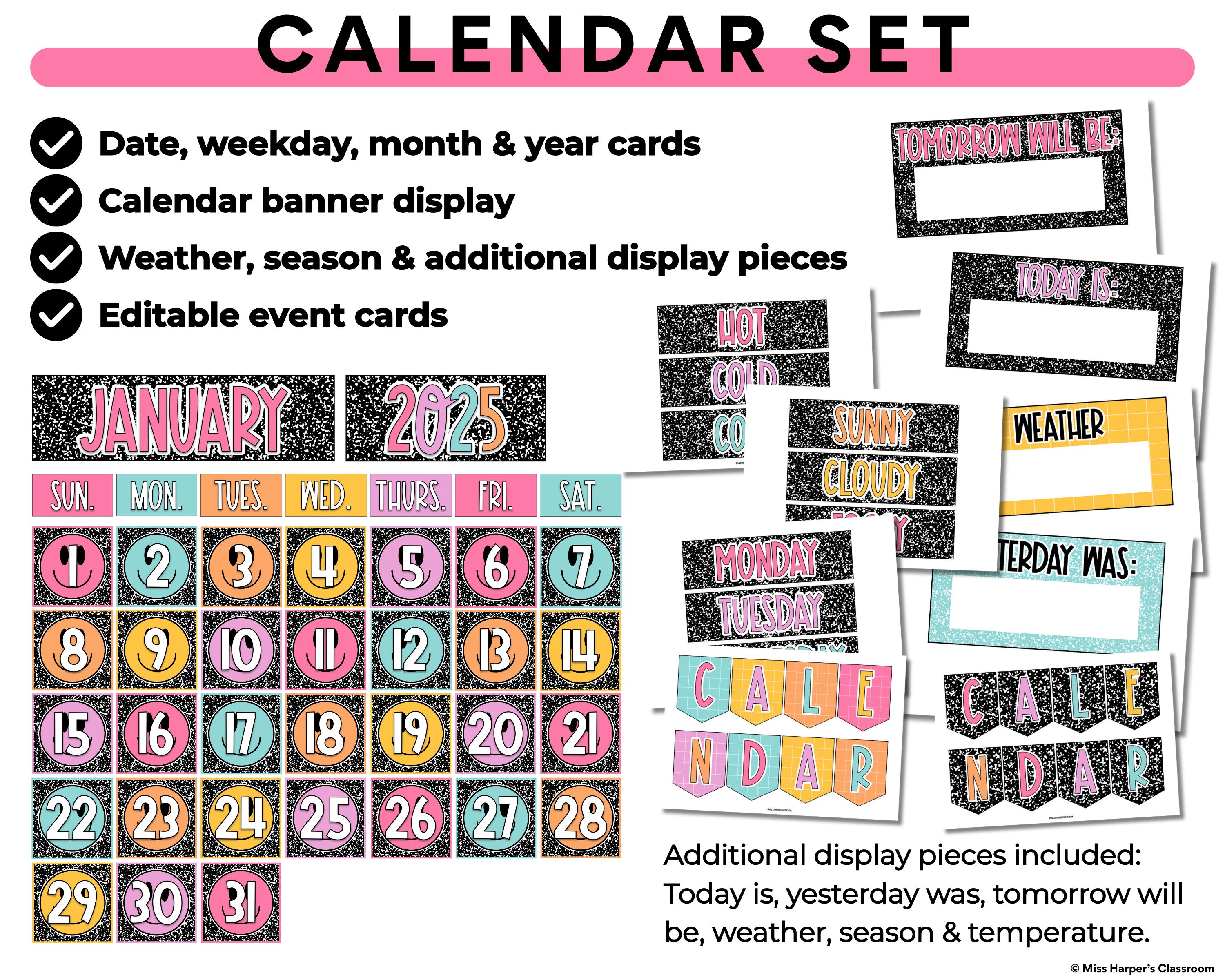 Composite Cutie Mini Classroom Decor Bundle | Composition Notebook ...
