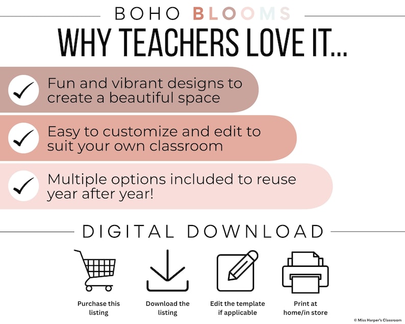 Classroom Newsletter Template | Boho Blooms | Neutral Daisy Classroom ...