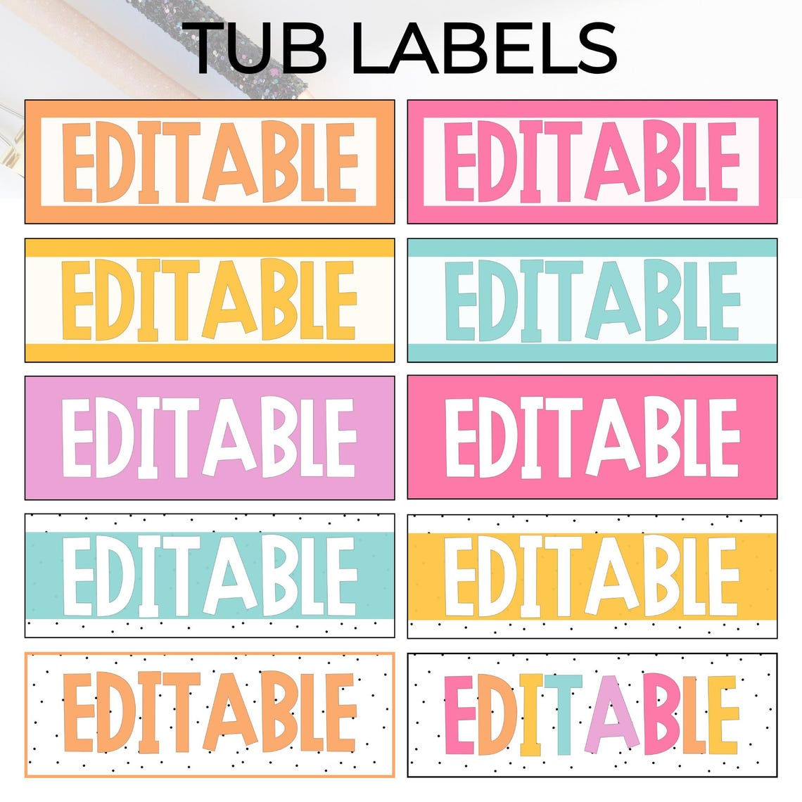 Classroom Labels | Editable | Vibrant Vibes | Book Bin Labels | Name ...