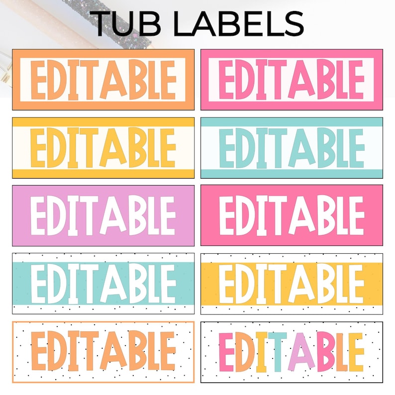 Classroom Labels | Editable | Vibrant Vibes | Book Bin Labels | Name ...