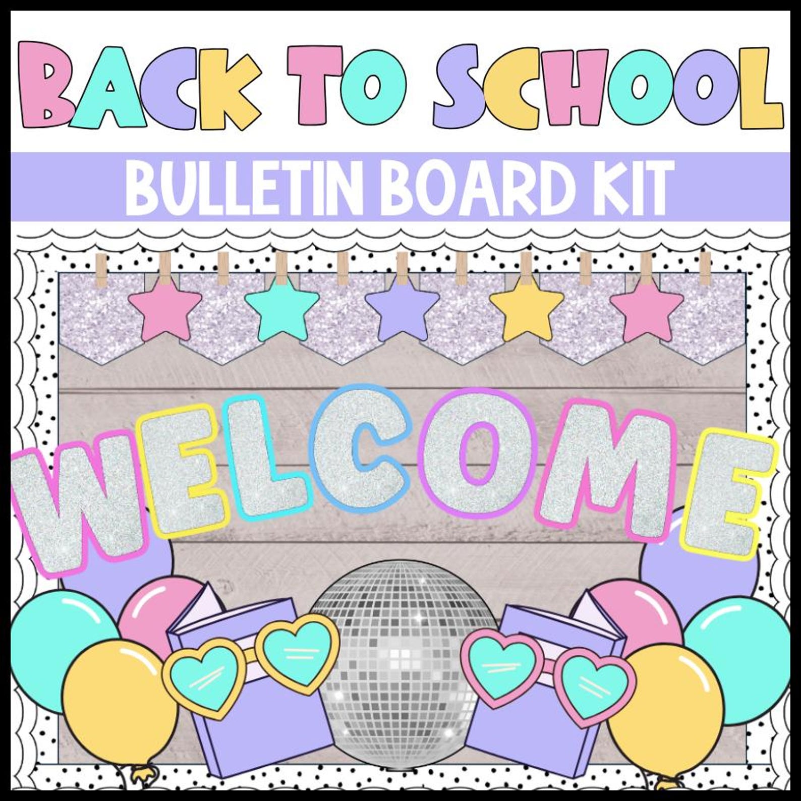 Back to School Bulletin Board Kit | Spotty Rainbow | Welcome | Seasonal ...