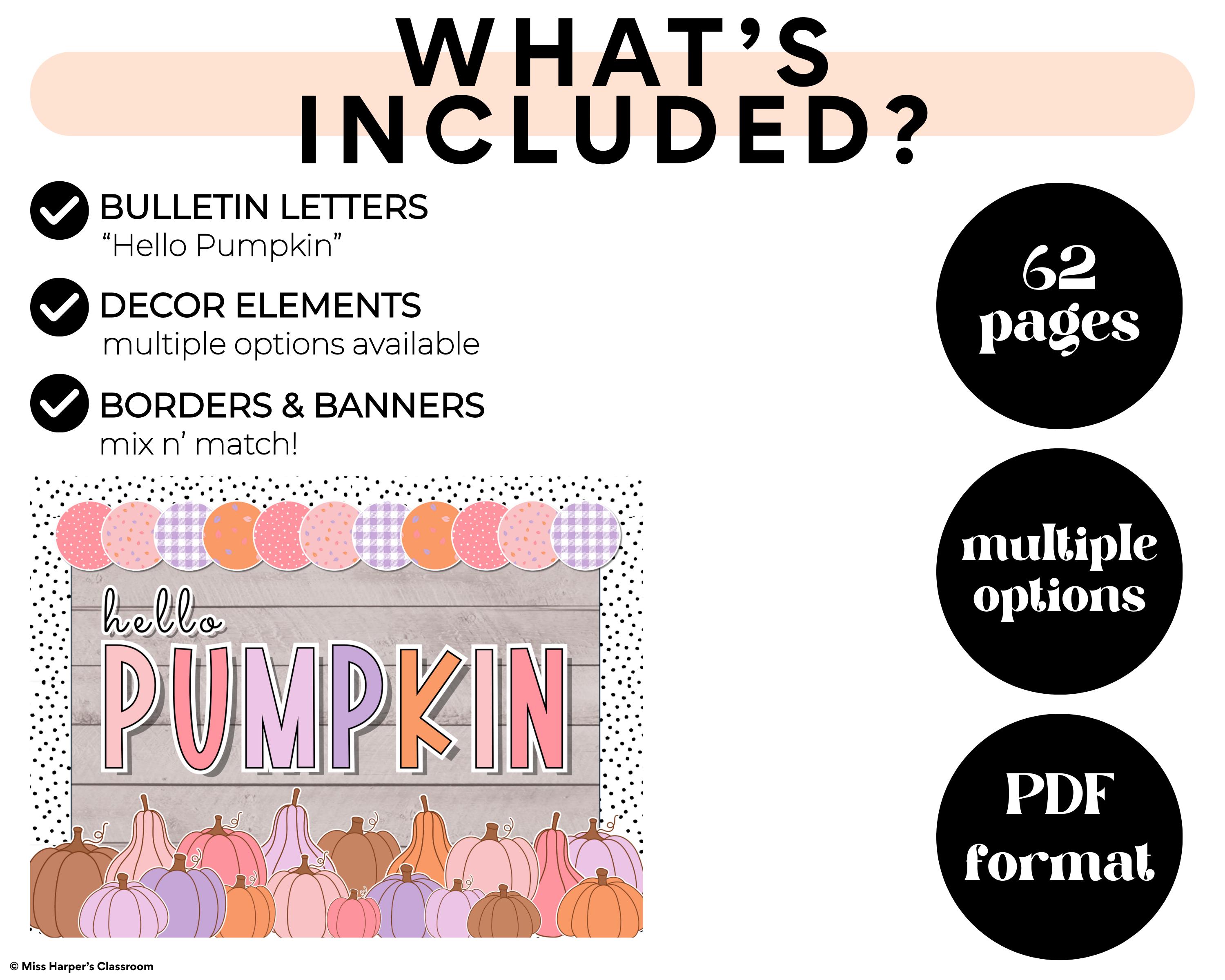 Fall Bulletin Board Kit | Trendy Pastel Pumpkins | Classroom Decor - Etsy