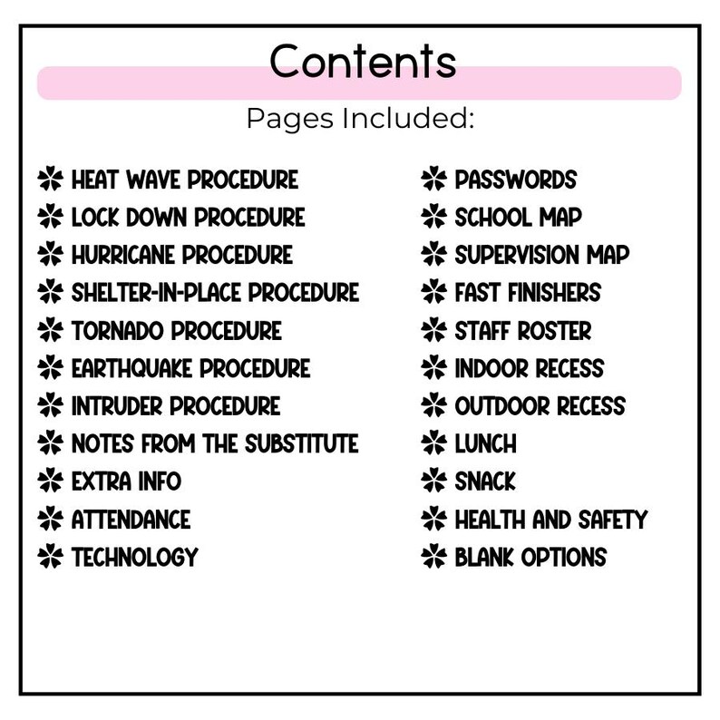 Substitute Binder Template | Spotty Rainbow | Editable | Classroom ...