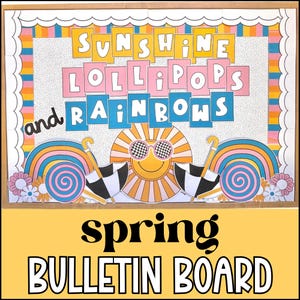 Spring Season Bulletin Board Kit | Sunshine Lollipops & Rainbows ...