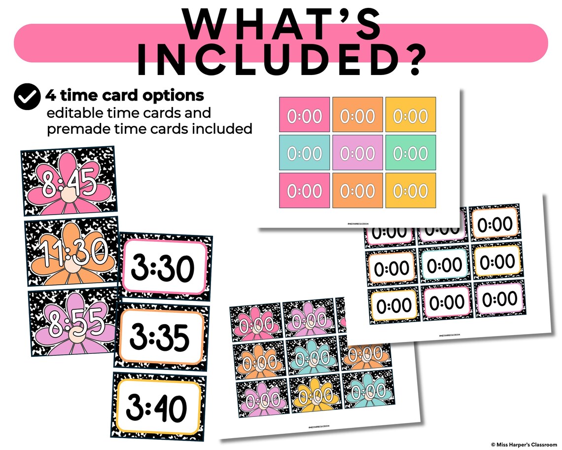 Schedule Display Cards Digital Resource | Composite Cutie | Classroom ...
