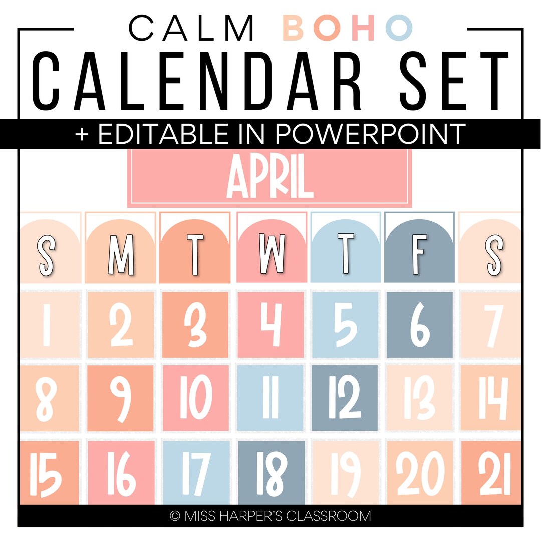 Calendar Display Set Digital Resource | Calm Boho | Classroom Display ...