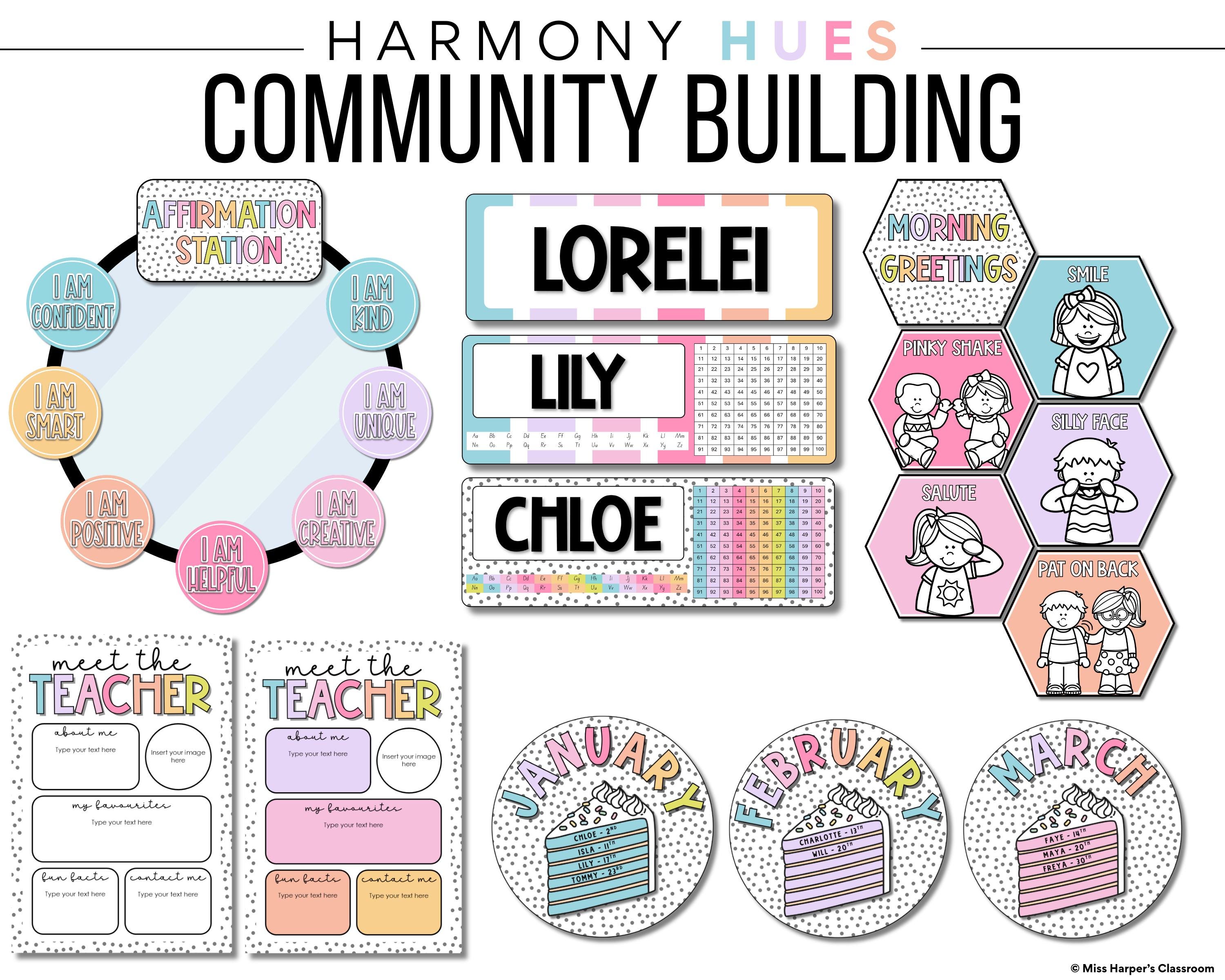 Harmony Hues Classroom Decor Bundle | Elementary Spotty Pastel ...