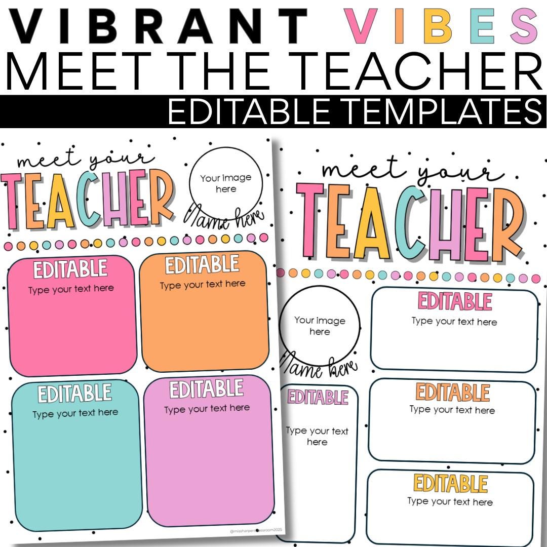 Meet the Teacher Template Editable | Digital Resource | Classroom ...