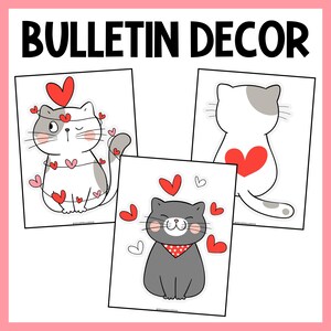 Valentines Day Bulletin Board Kit | This Class is Purr-fect! | Holiday ...