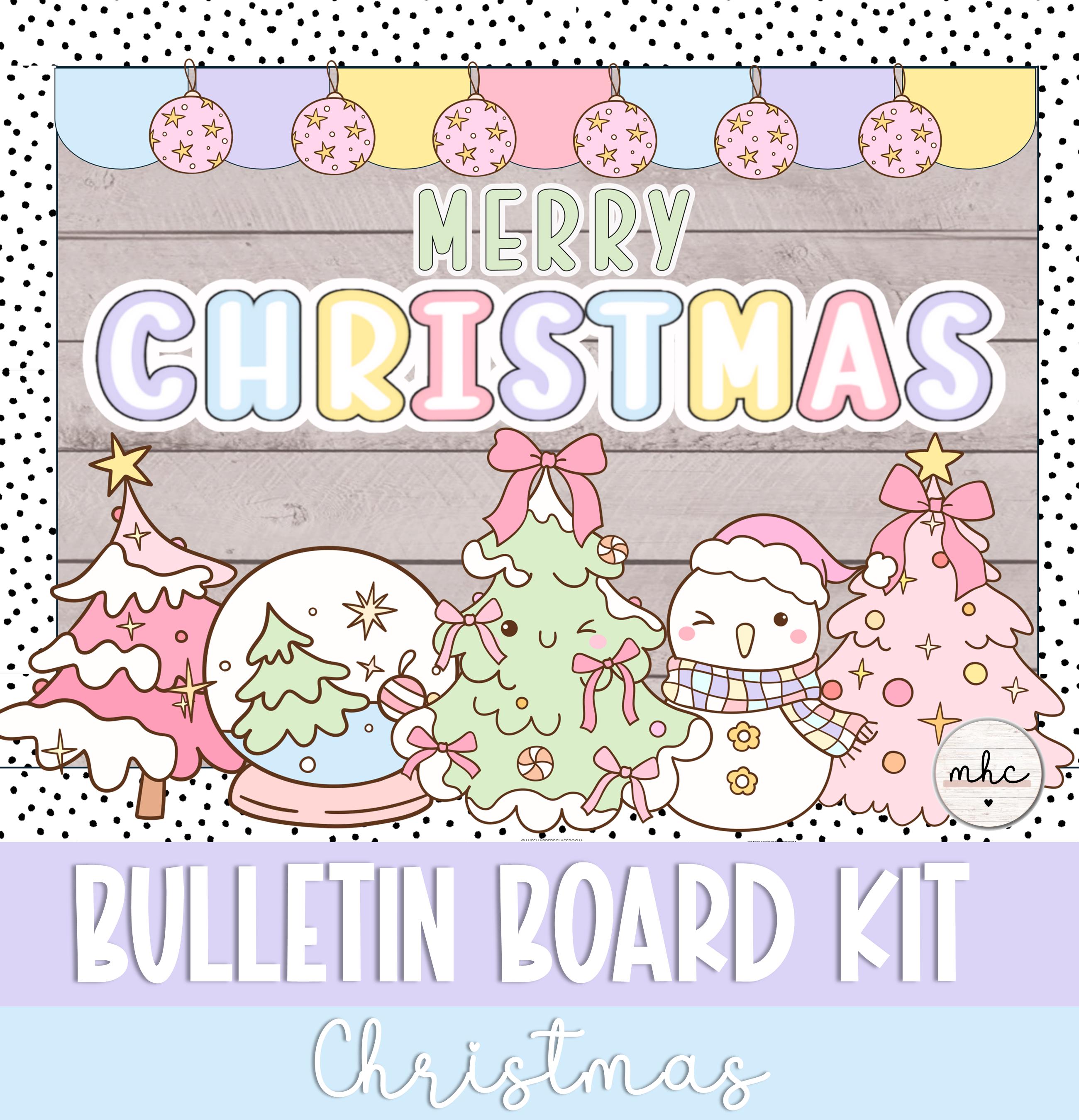 Christmas Bulletin Board Kit Cute Pastel Seasonal Classroom Decor - Etsy