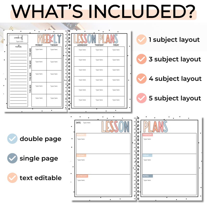 Teacher Lesson Planner Template | Calendar | EDITABLE | 2025-2026 ...