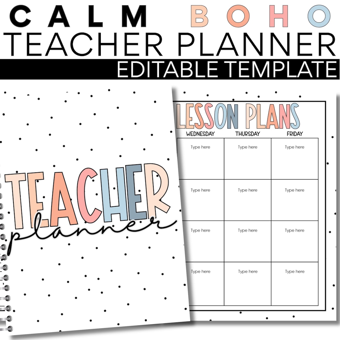 Teacher Lesson Planner Template | Calendar | EDITABLE | 2025-2026 ...