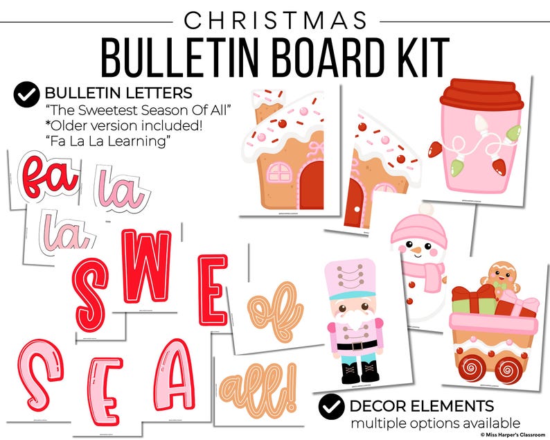 Christmas Bulletin Board Kit | Sweet Christmas | Bulletin Decor ...