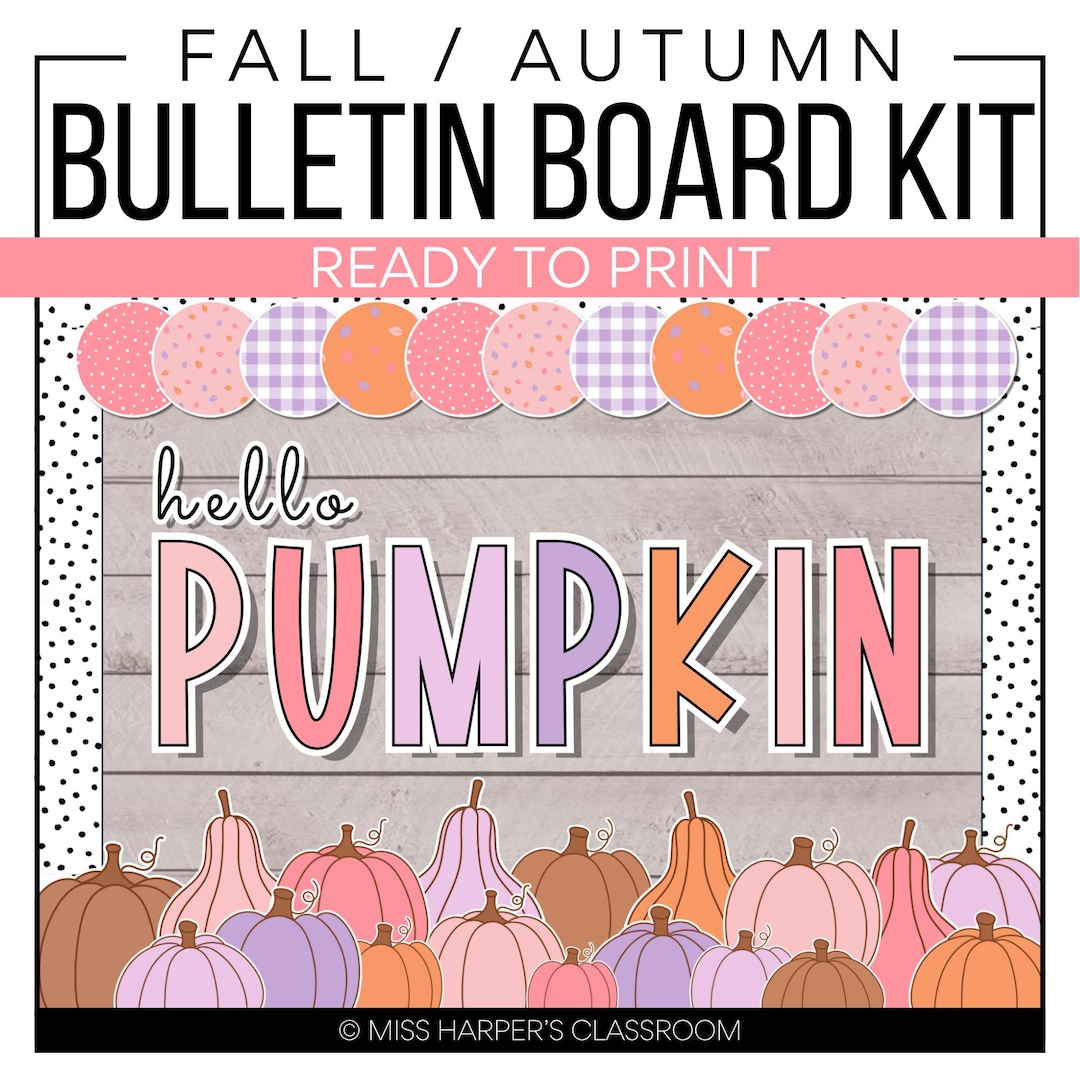 Fall Bulletin Board Kit | Trendy Pastel Pumpkins | Classroom Decor - Etsy