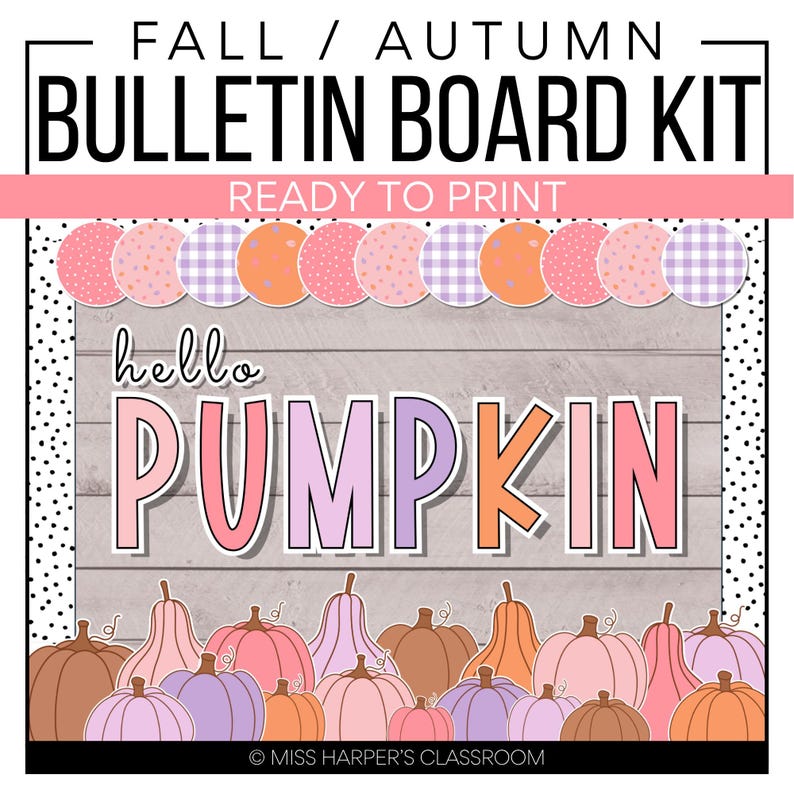 Fall Bulletin Board Kit | Trendy Pastel Pumpkins | Classroom Decor - Etsy