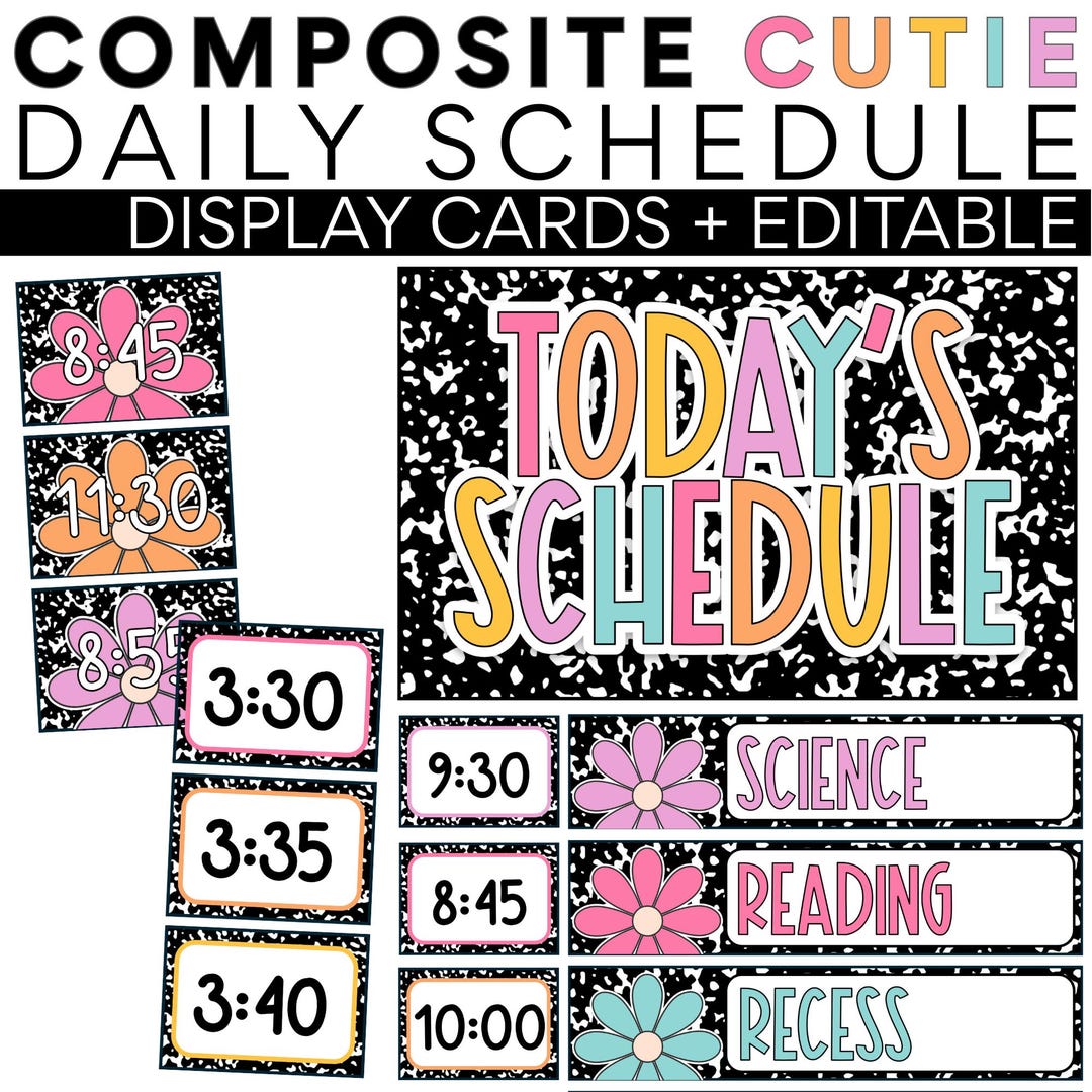 Schedule Display Cards Digital Resource | Composite Cutie | Classroom ...
