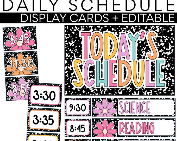 Schedule Display Cards Digital Resource | Composite Cutie | Classroom ...