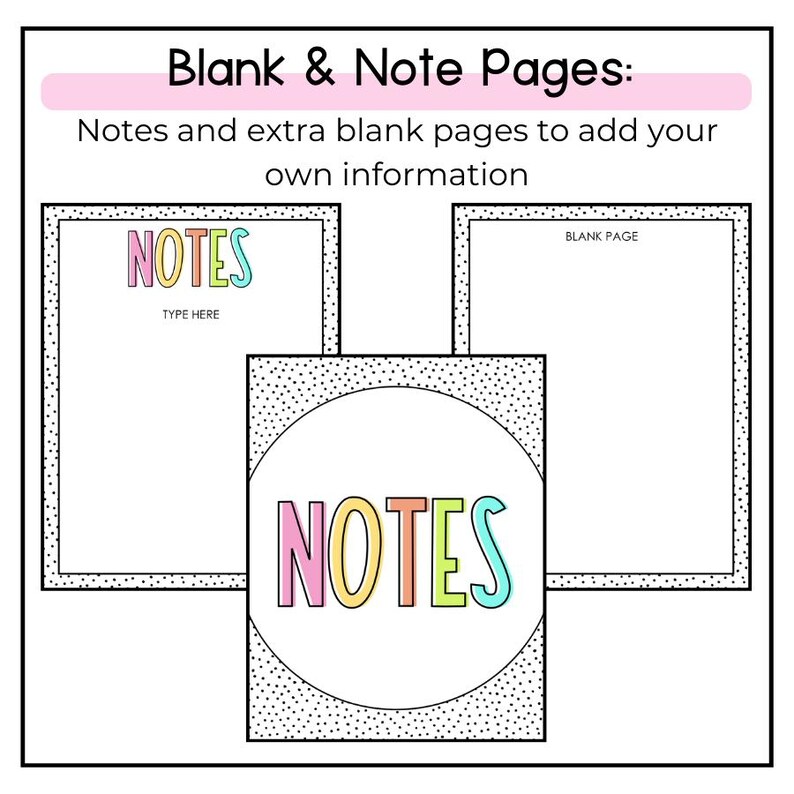 Substitute Binder Template | Spotty Rainbow | Editable | Classroom ...