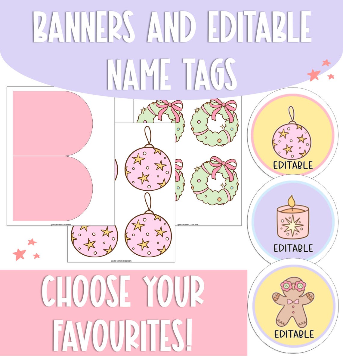 Christmas Bulletin Board Kit | Cute Pastel | Seasonal Classroom Decor ...