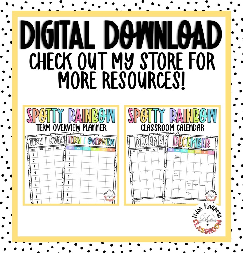 Classroom Weekly Checklist Template Spotty Rainbow Editable Classroom ...