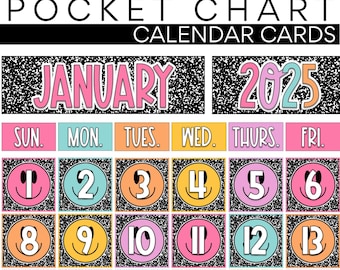 Editable Calendar Pocket Chart | Composite Cutie | Calendar Numbers and ...