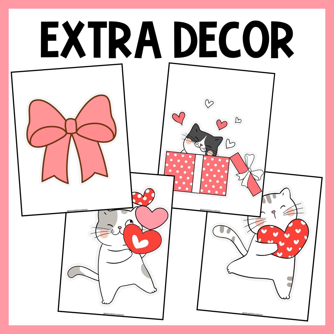 Valentines Day Bulletin Board Kit | This Class is Purr-fect! | Holiday ...