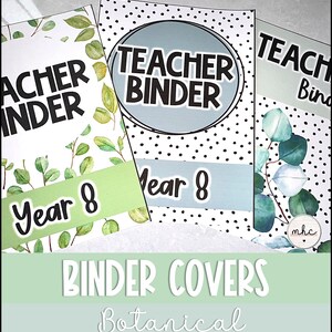 Binder Covers and Spines BOTANICAL Editable Teacher Back to School ...