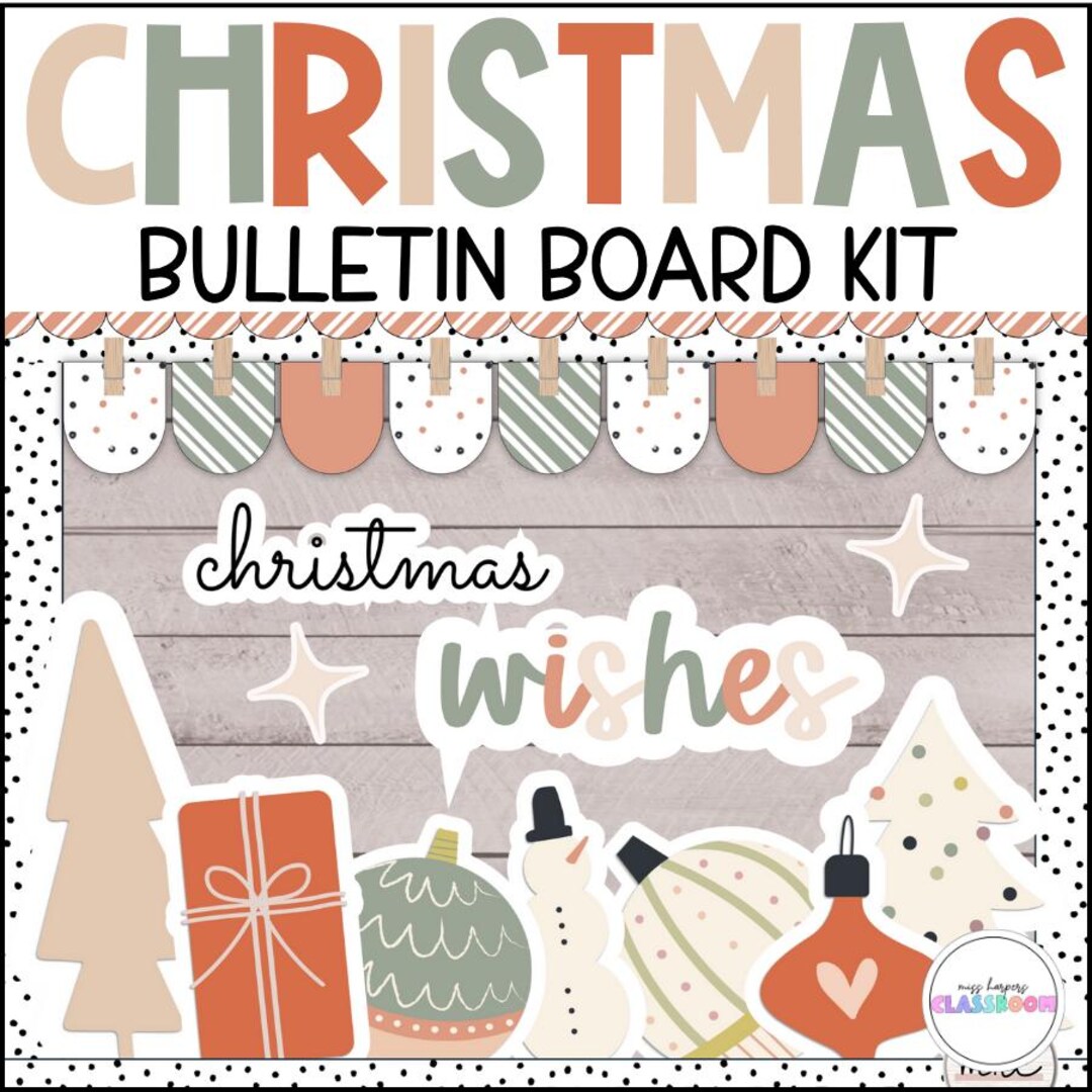 Christmas Bulletin Board Kit | Modern Boho | Christmas | Seasonal ...
