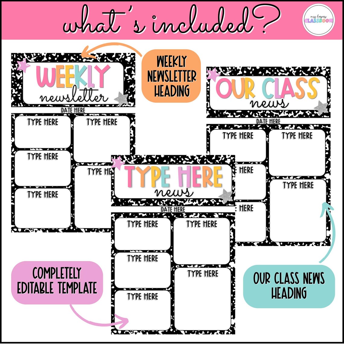 Classroom Newsletter Template | Composite Cuties | Editable | Classroom ...