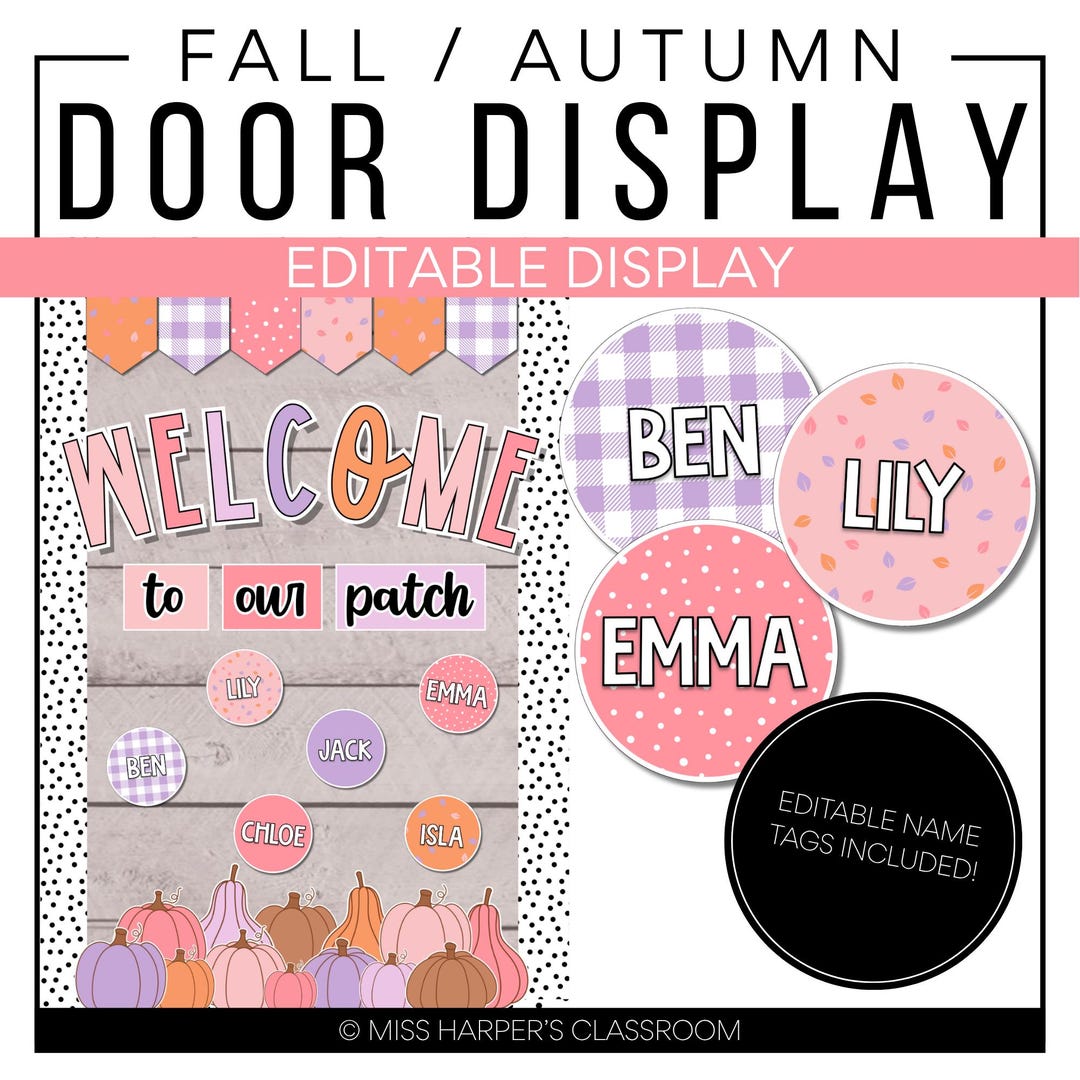 Fall Classroom Door Display Digital Resource | Classroom Decor ...