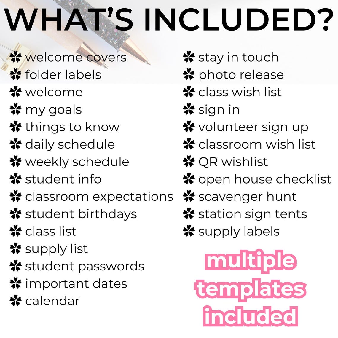 Open House Survival Kit & Forms | Meet the Teacher Night | Open House ...