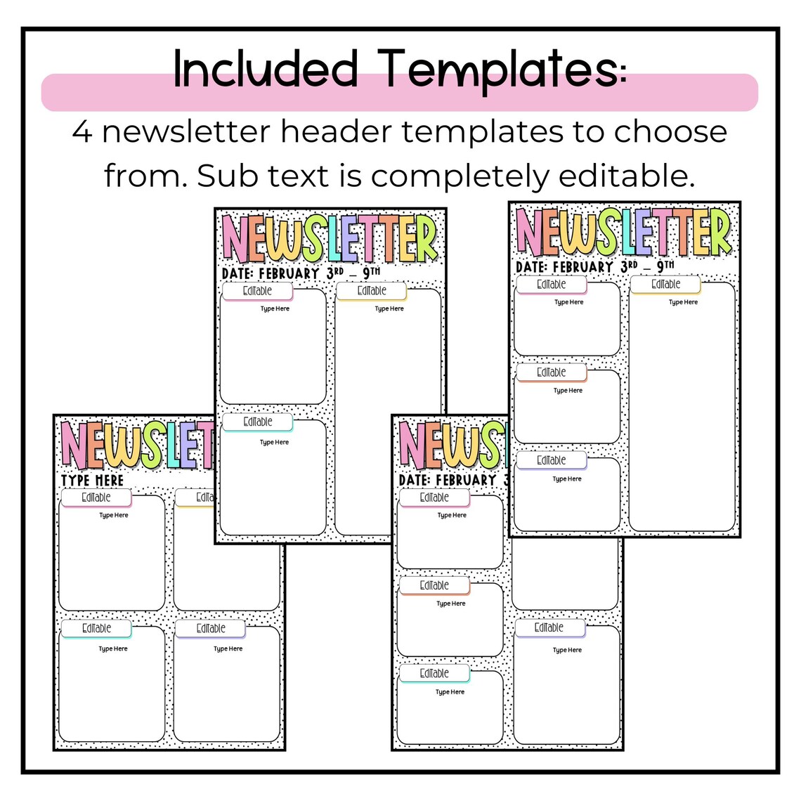 Classroom Newsletter Template | Spotty Rainbow | Editable | Classroom ...