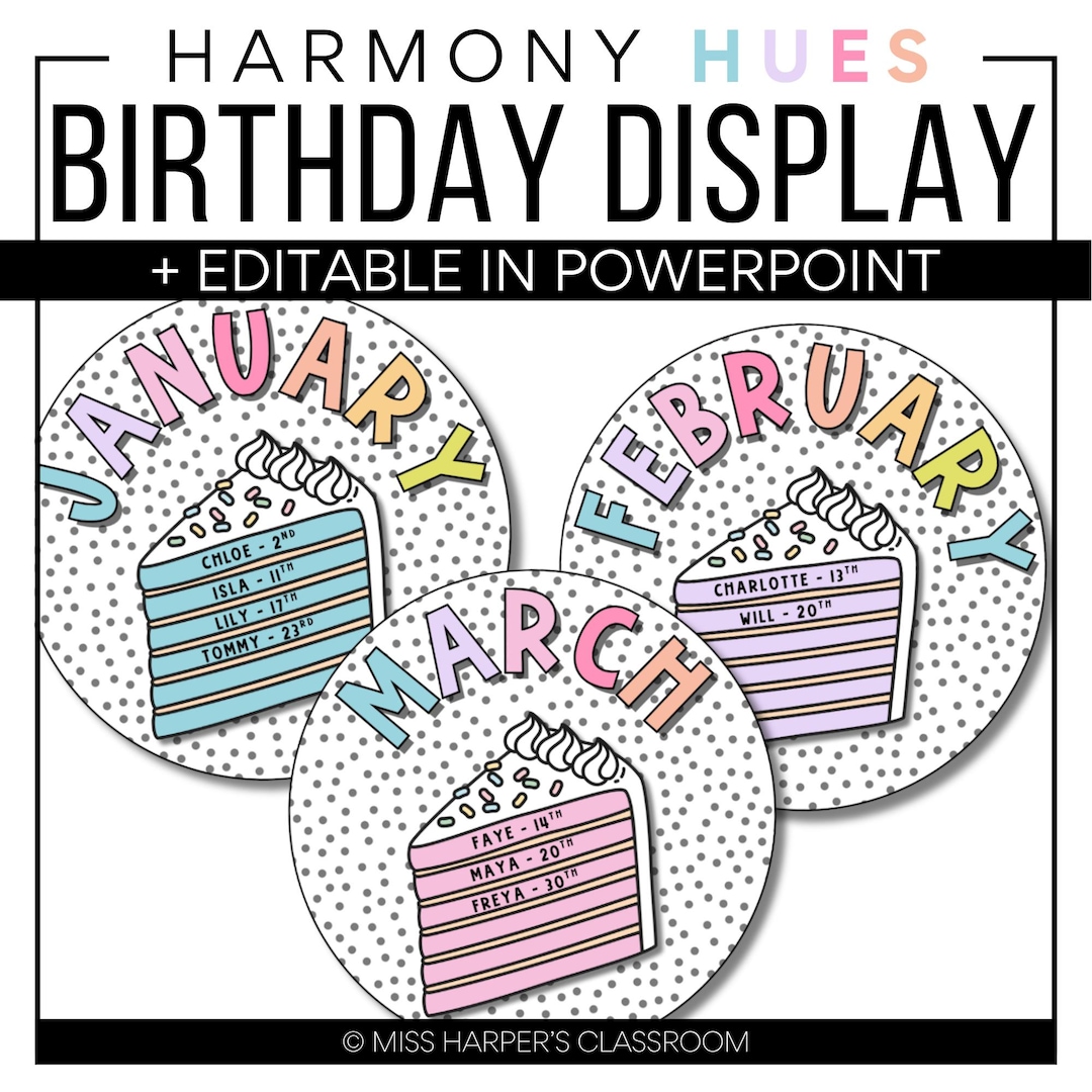 Birthday Display & Banner | Harmony Hues | Classroom Management ...
