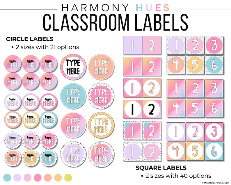 Classroom Labels | Editable | Harmony Hues | Book Bin Labels | Name ...