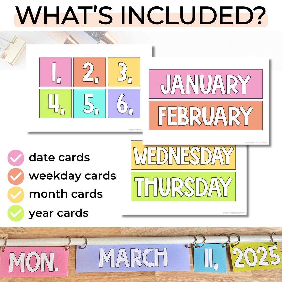 Flip Calendar Display | Spotty Rainbow | Classroom Management - Etsy