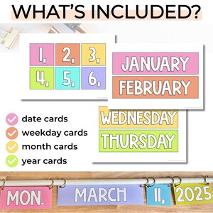 Flip Calendar Display | Spotty Rainbow | Classroom Management - Etsy