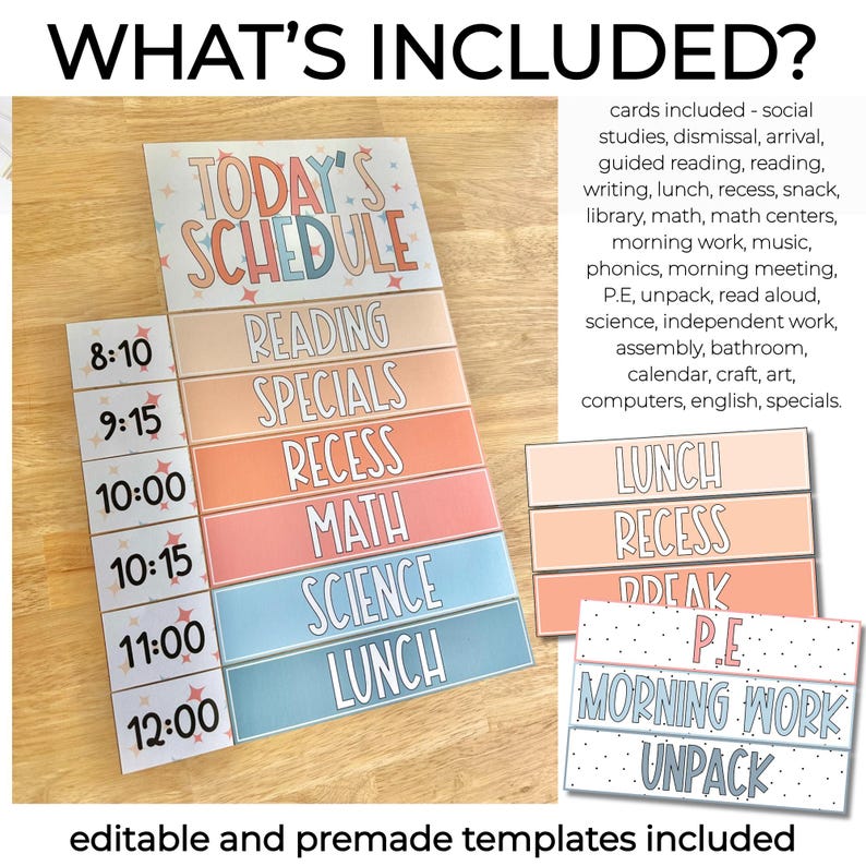 Schedule Display Cards | Digital Resource | Calm Boho | Classroom ...