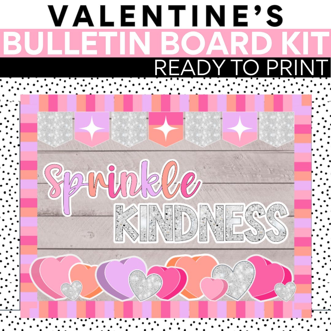 Valentines Day Bulletin Board Kit | Sprinkle Kindness | Social ...