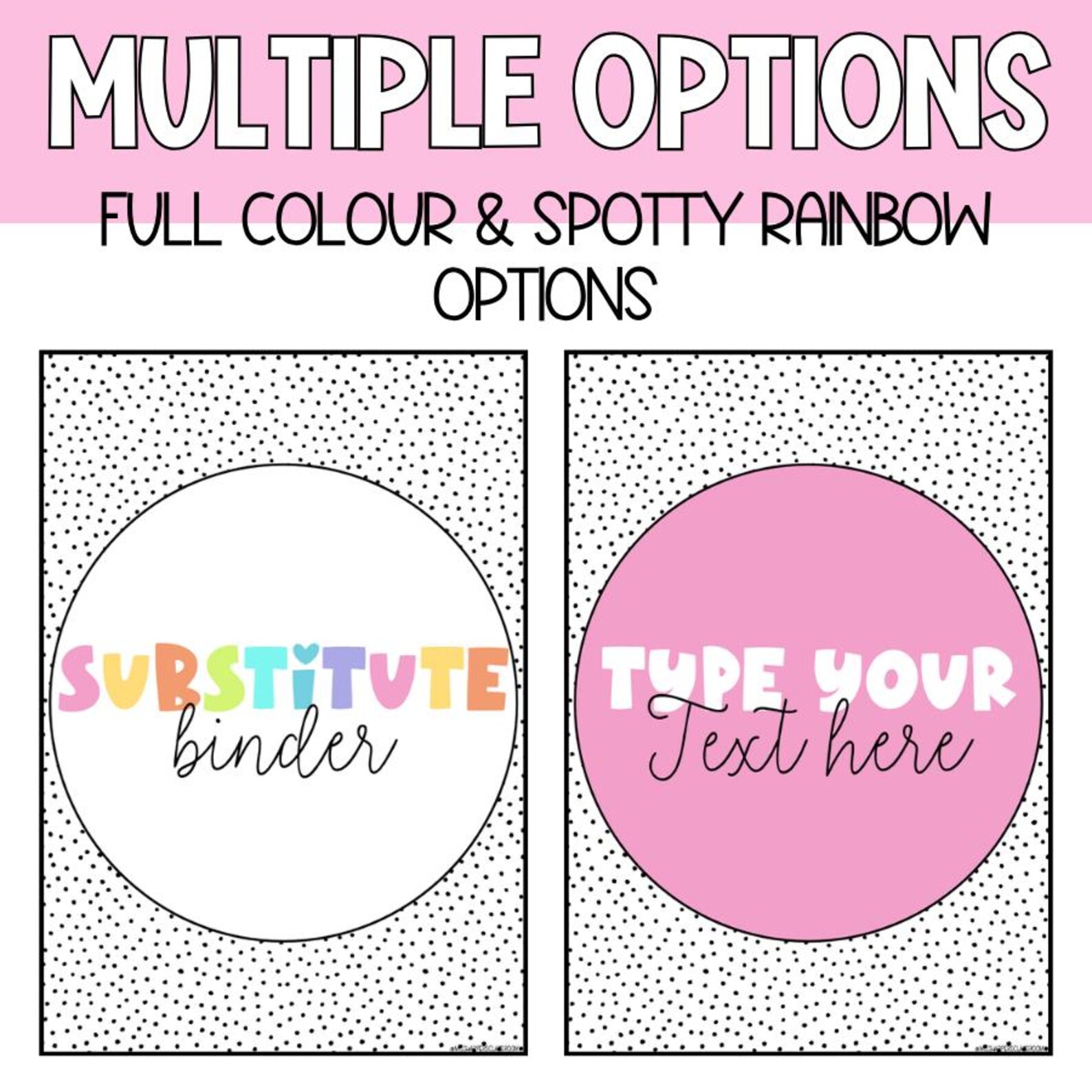 Classroom Binder Covers Template | Spotty Rainbow | Editable ...