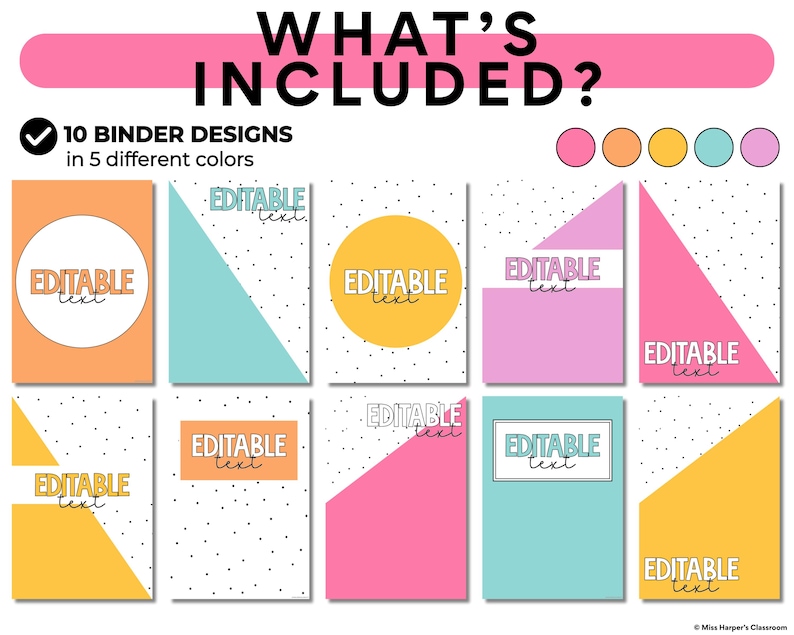 Classroom Binder Covers Template | Vibrant Vibes Decor | Editable ...